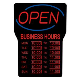 LED Open Signs with Business Hours - STM Display Sales Inc